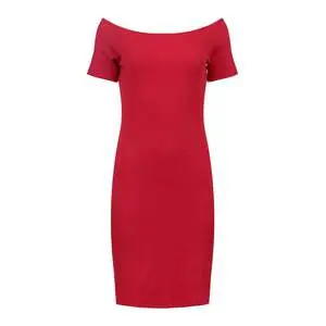 CONQUISTA Off-shoulder Fitted Dress - Red