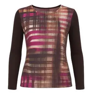 CONQUISTA Print Long Sleeve Top - Red