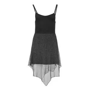 CONQUISTA Sheer Layer Detail Mini Dress - Black