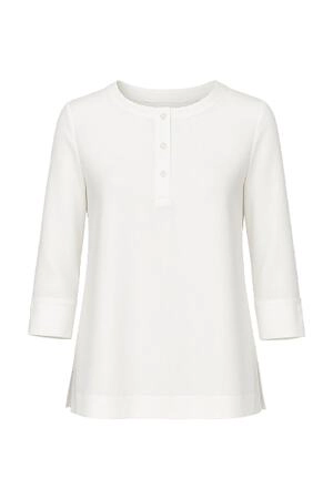 CONQUISTA Neutrals Button Detail Top In Crepe Fabric - Beige