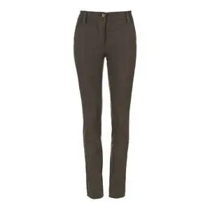 CONQUISTA Neutrals Khaki Fitted Full Length Pants - Yellow