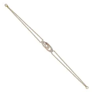 ARTISAN Gold / White 18k Yellow Gold Diamond Orbit Link Bracelet