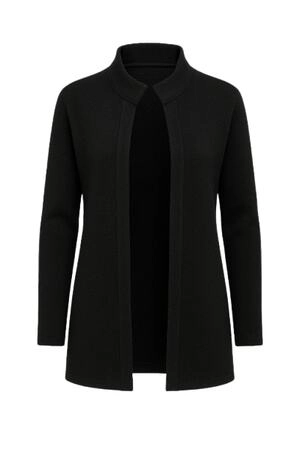 CONQUISTA Knit Jacquard Jacket With Batwing Sleeves - Black
