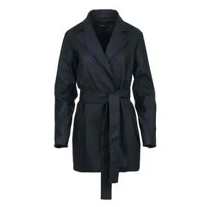 CONQUISTA Faux Leather Jacket With Belt - Black