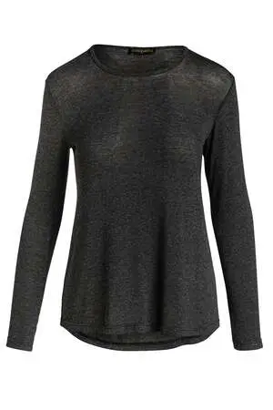 CONQUISTA Dark Fine Knit Top - Grey