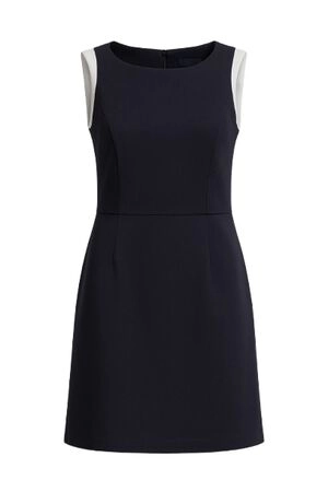 CONQUISTA A Line Contrast Detail Dress - Black