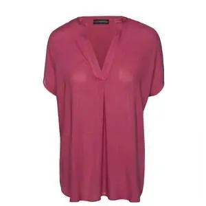 CONQUISTA Sleeveless Burgundy Linen Style Top - Red
