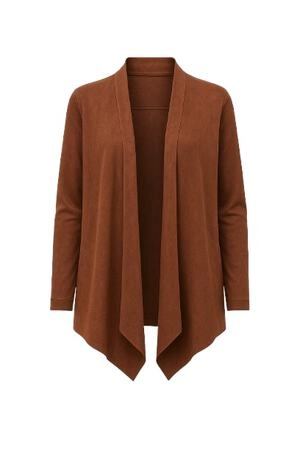 CONQUISTA Open Front Cardigan Fashion - Brown