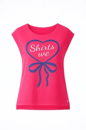 CONQUISTA Sleeveless Print Top In Fuchsia - Pink