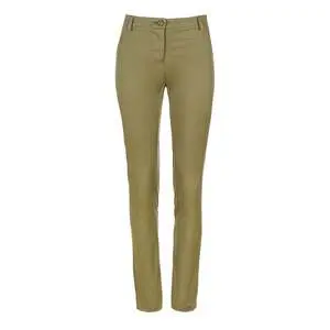 CONQUISTA Olive Fitted Full Length Pants - Green