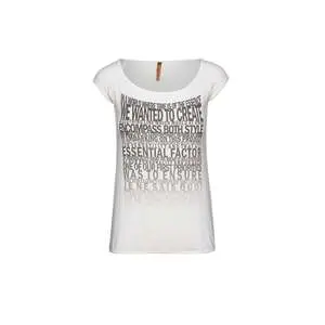 CONQUISTA Cap Sleeve Print Top - White