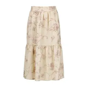 CONQUISTA Embroidered Floral Midi Skirt