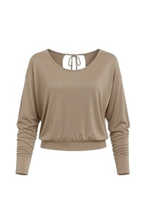 CONQUISTA Tie Back Top In Iron - Brown