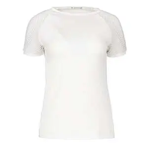 CONQUISTA Neutrals Ecru Top With Short Net Sleeves - Beige