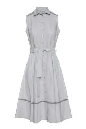 CONQUISTA Button Detail Dress - Grey