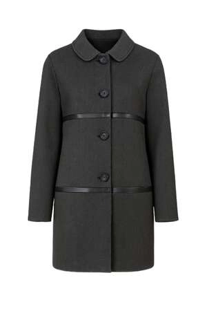 CONQUISTA Coat With Leather Look Detail