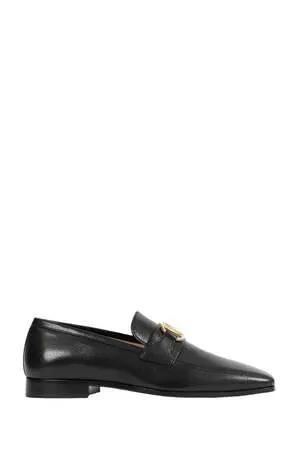 Valentino Garavani Leather Vlogo Loafers - Black