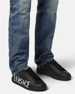 Versace Logo-printed Lace-up Sneakers