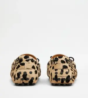 TOD'S Gommino Loafers In Pony-effect Leather With Leopard Print