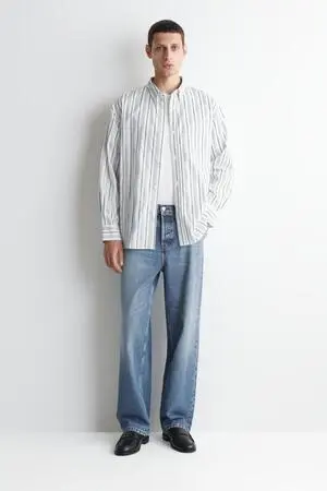 Cos Oversized Striped Cotton-poplin Shirt