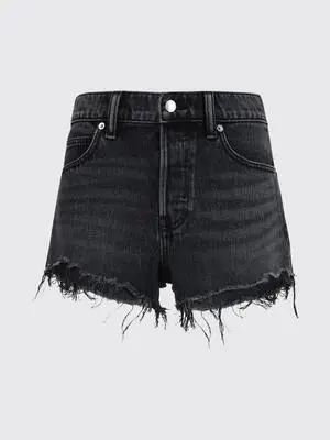 Alexander Wang Denim Shorts With Rhinestone Logo