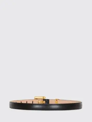 Balmain Anthem Slim Calfskin Leather Belt With Monogram Buckle