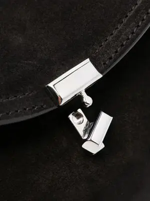 TOTEME T-lock Suede Shoulder Bag With Turn-lock Closure