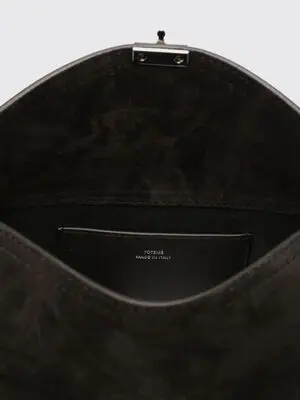 TOTEME T-lock Suede Shoulder Bag - Brown
