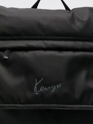 Kenzo Signature Nylon Backpack With Embroidered Logo And Drawstring Closure