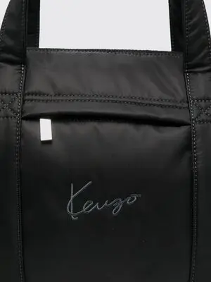 Kenzo Signature Nylon Duffle Travel Bag With Double Handle And Shoulder Strap