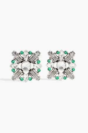 AREA Tone Crystal Earrings - Silver