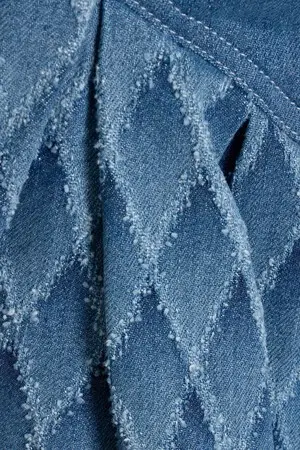 Balmain Denimjacquard Pleated Mini Skirt