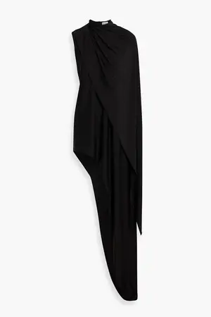 Magda Butrym Asymmetric Draped Stretch-jersey Dress - Black