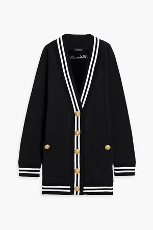 Balmain Striped Cottonfleece Cardigan