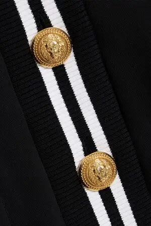 Balmain Striped Cottonfleece Cardigan