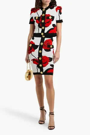 Balmain Floral Jacquardknit Top