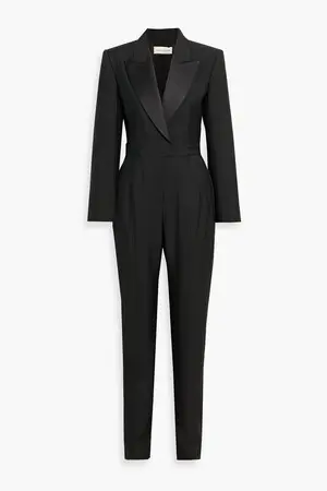 Alexander McQueen Satintrimmed Silkblend Jumpsuit