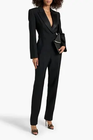 Alexander McQueen Satintrimmed Silkblend Jumpsuit