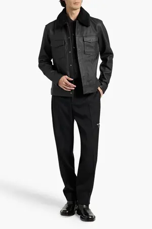 Paige Pedro Shearlingtrimmed Leather Jacket