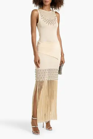 Rabanne Fringed Knitted Maxi Skirt