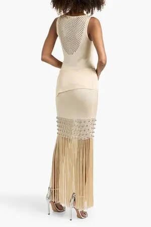 Rabanne Fringed Knitted Maxi Skirt