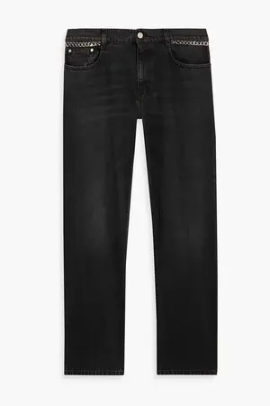 Stella McCartney Chainembellished Highrise Straightleg Jeans - Charcoal