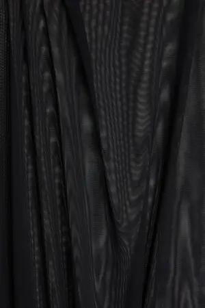 Norma Kamali Obie Draped Mesh Maxi Dress