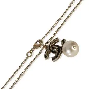 Chanel Gold-plated 2014 Black Enamel Cc Pendant