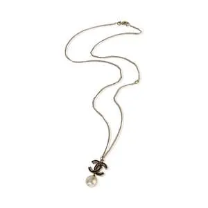 Chanel Gold-plated 2014 Black Enamel Cc Pendant