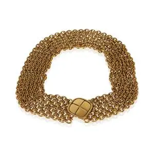 Chanel Gold-plated Matelasse Multistrand Necklace
