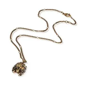 Gucci Gold-plated Lion Head Pendant Necklace With Faux Pearls