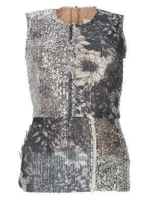 MAISON MARGIELA Top Floreale Con Paillettes