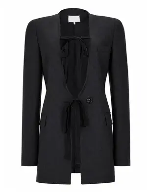 MAISON MARGIELA Giacca In Lana Gessata - Black