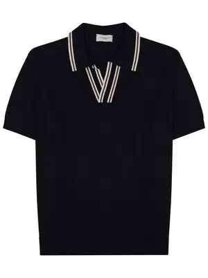 PAOLO PECORA MILANO Polo In Seta Misto Cotone - Blue
